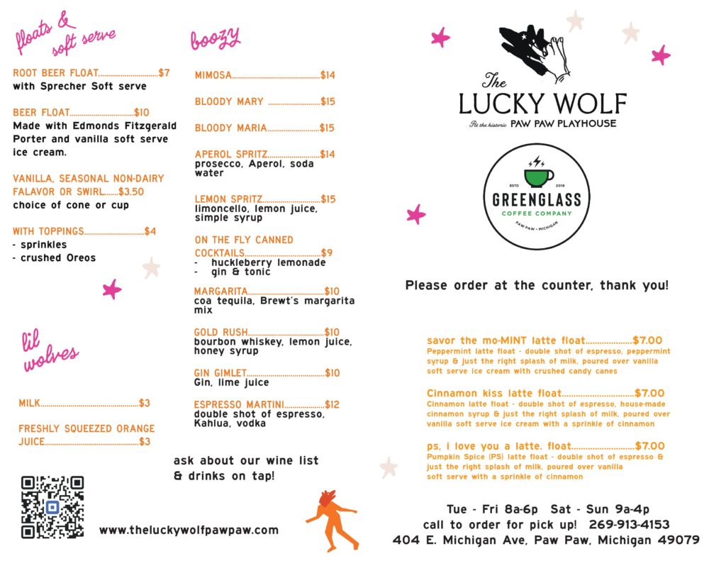 Cafe Menu | The Lucky Wolf